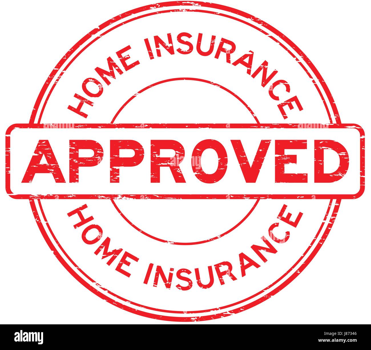 Grunge red home insurance approved round rubber seal stamp Stock Vector ...