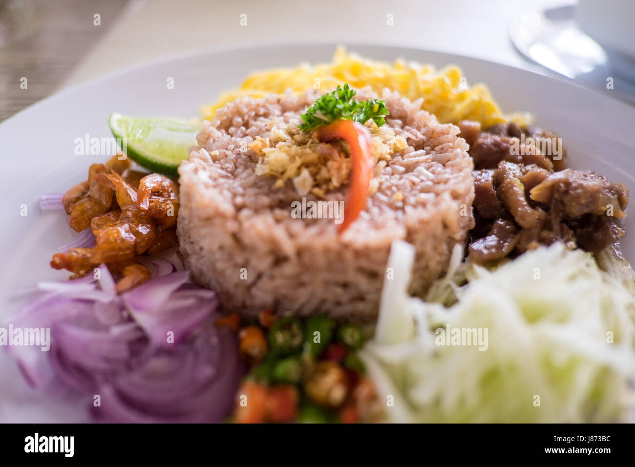 Thai food - Kao Cluk Ka Pi (Mixed Cooked Rice with Shrimp Paste Sauce ...