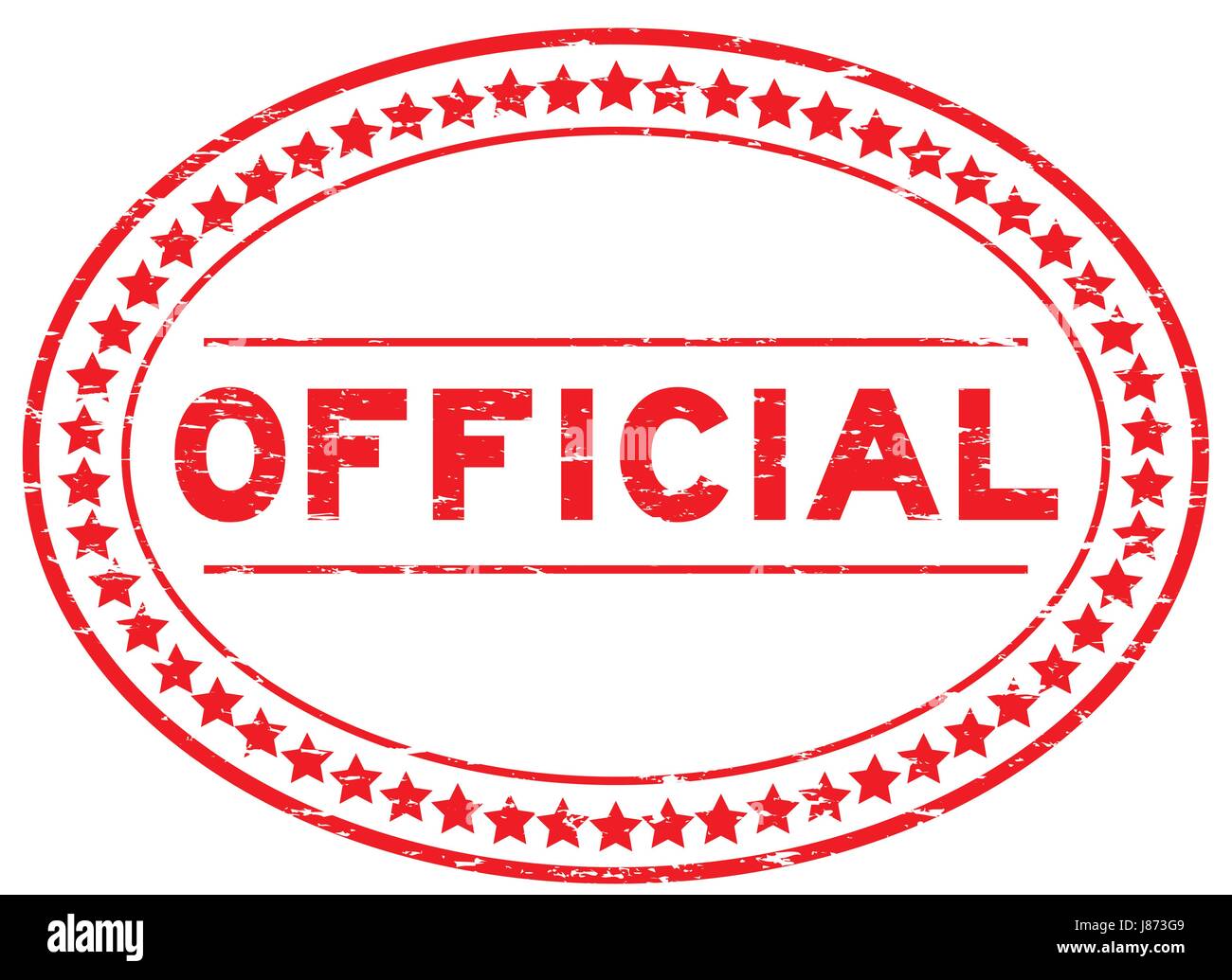 Grunge red official oval rubber seal stamp on white background Stock ...