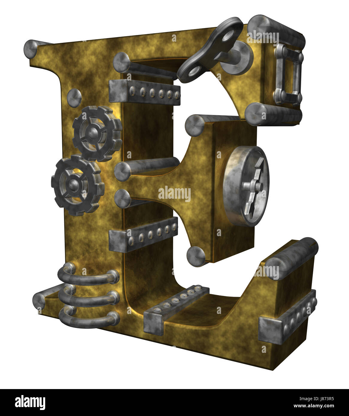 steampunk letter e Stock Photo - Alamy
