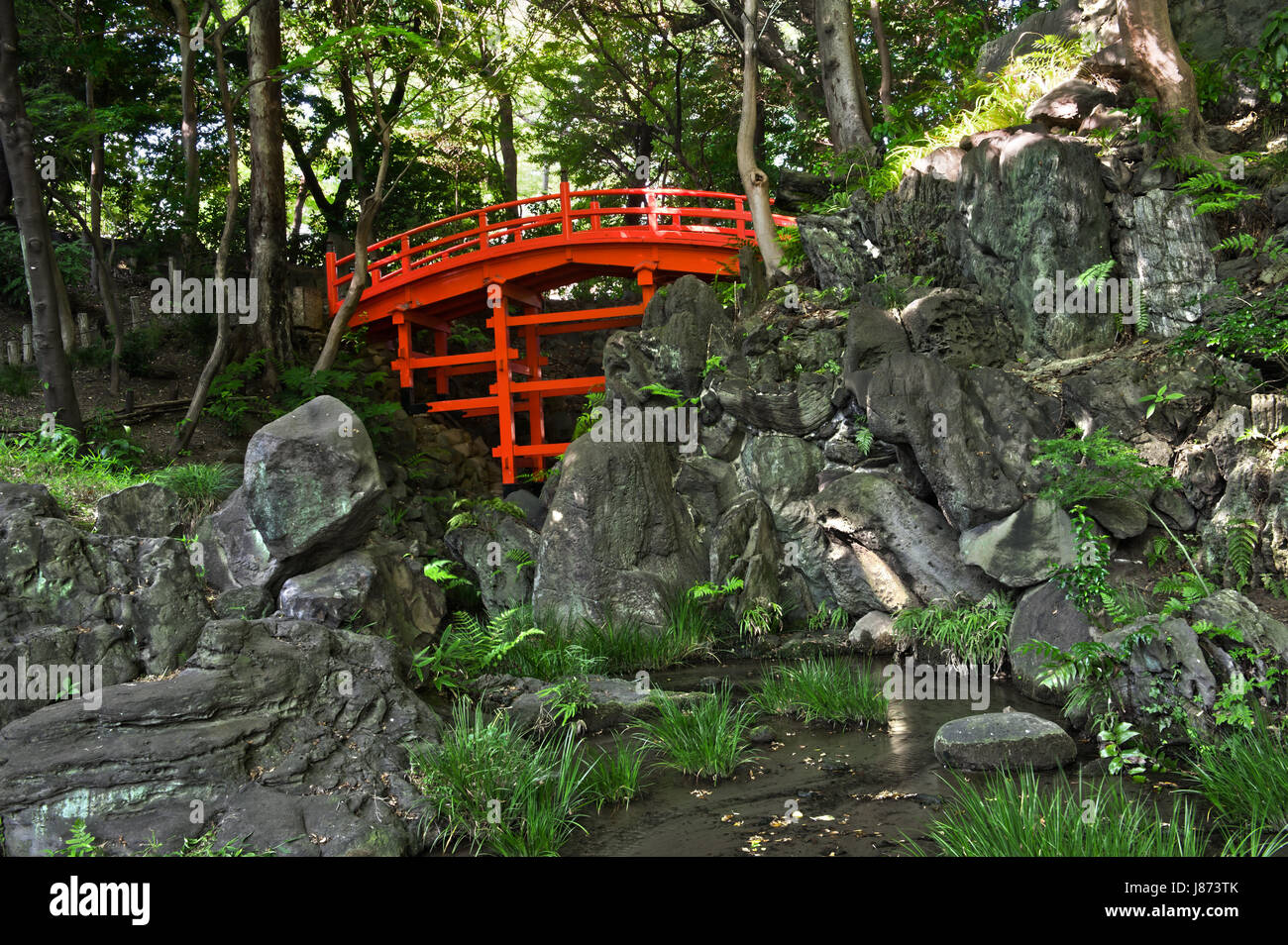Japanese style foot bridge hi-res stock photography and images - Alamy