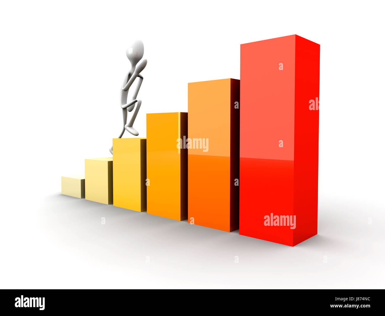 Man climbing bar chart Cut Out Stock Images & Pictures - Alamy
