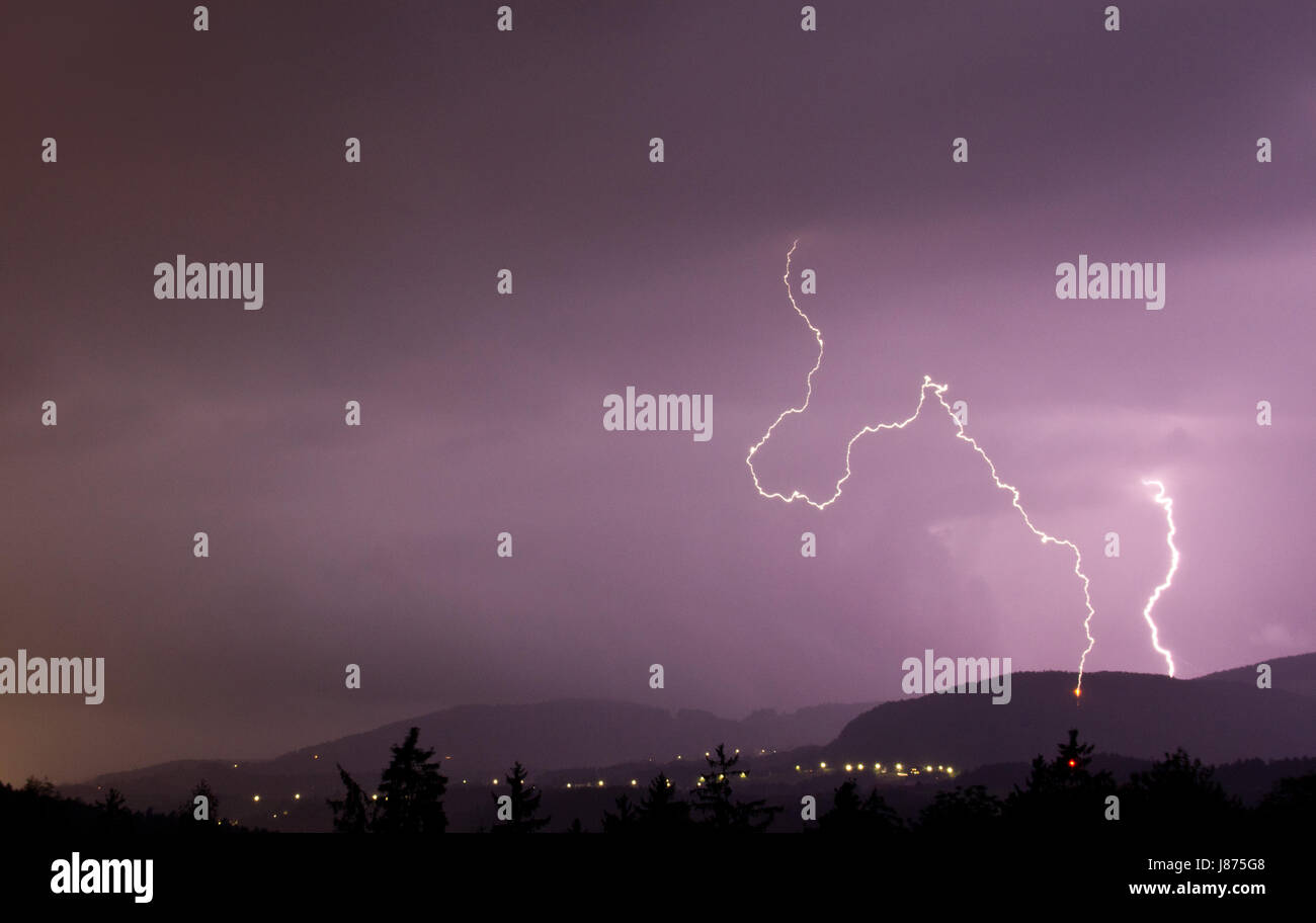 night, nighttime, insurance, thunder-storm, lightning, sheet lightning ...