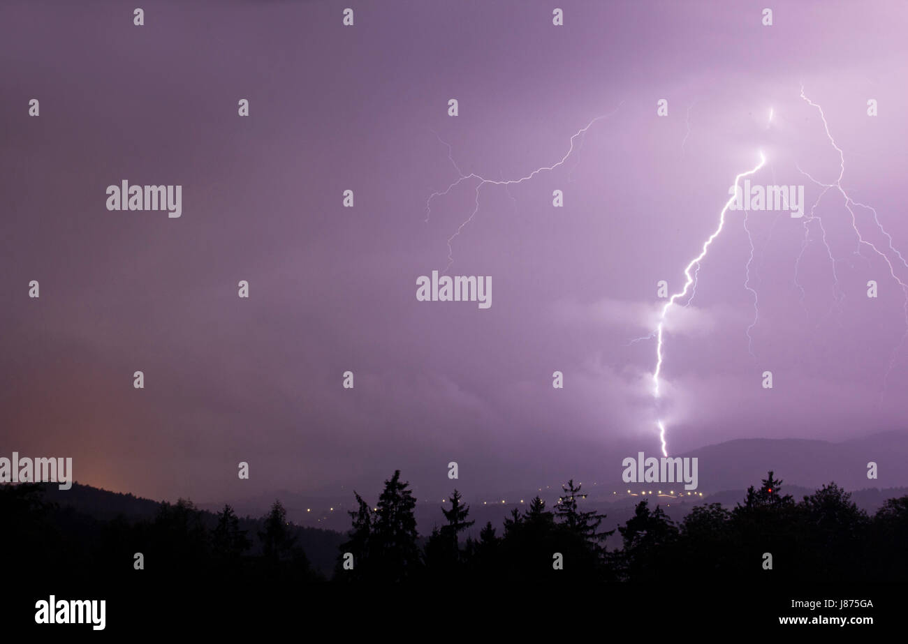 night, nighttime, insurance, thunder-storm, lightning, sheet lightning ...