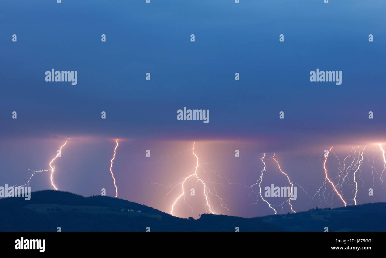 night, nighttime, insurance, thunder-storm, lightning, sheet lightning ...