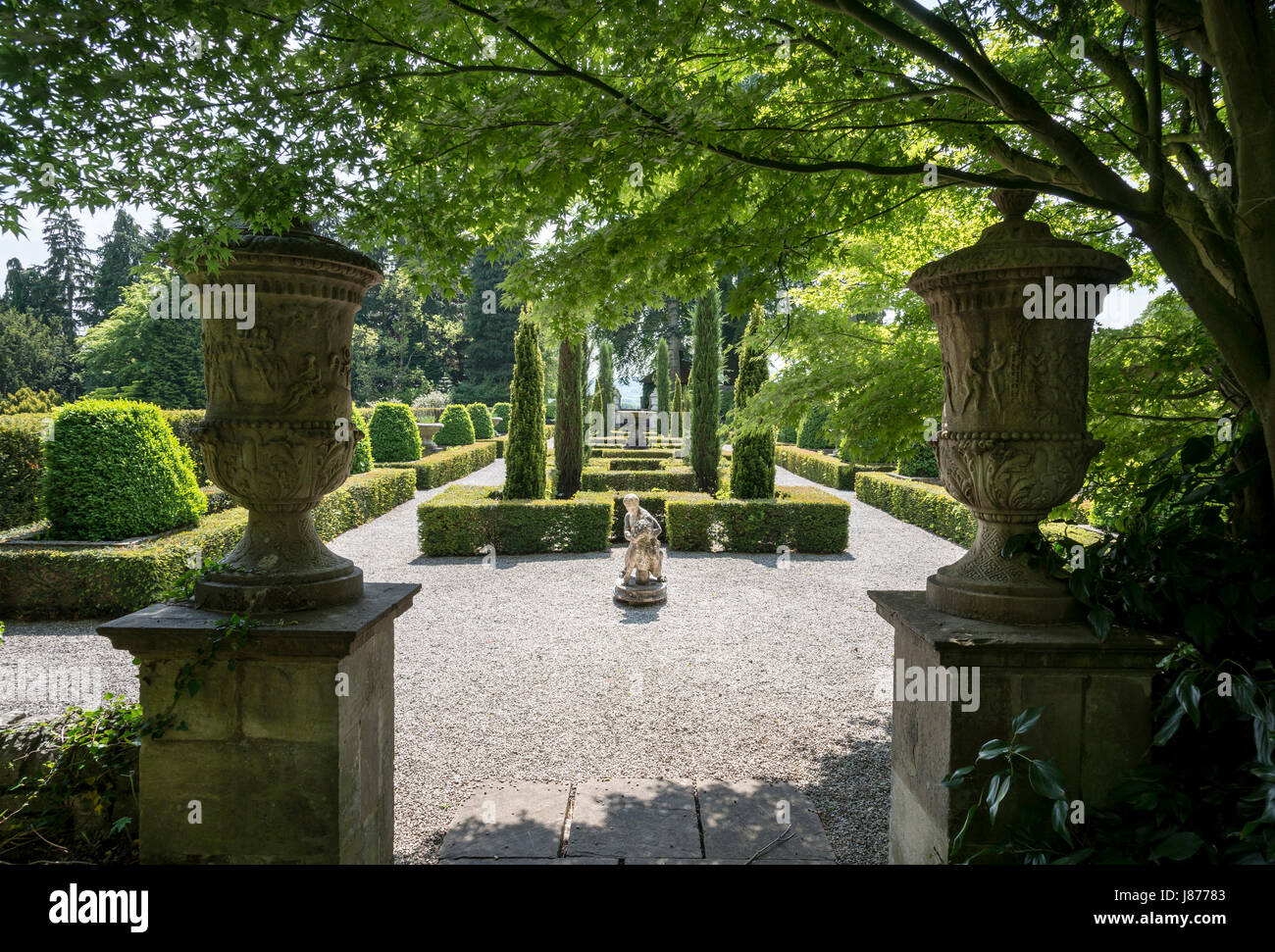 The Italian garden at Thornbridge hall gardens near Great Longstone ...