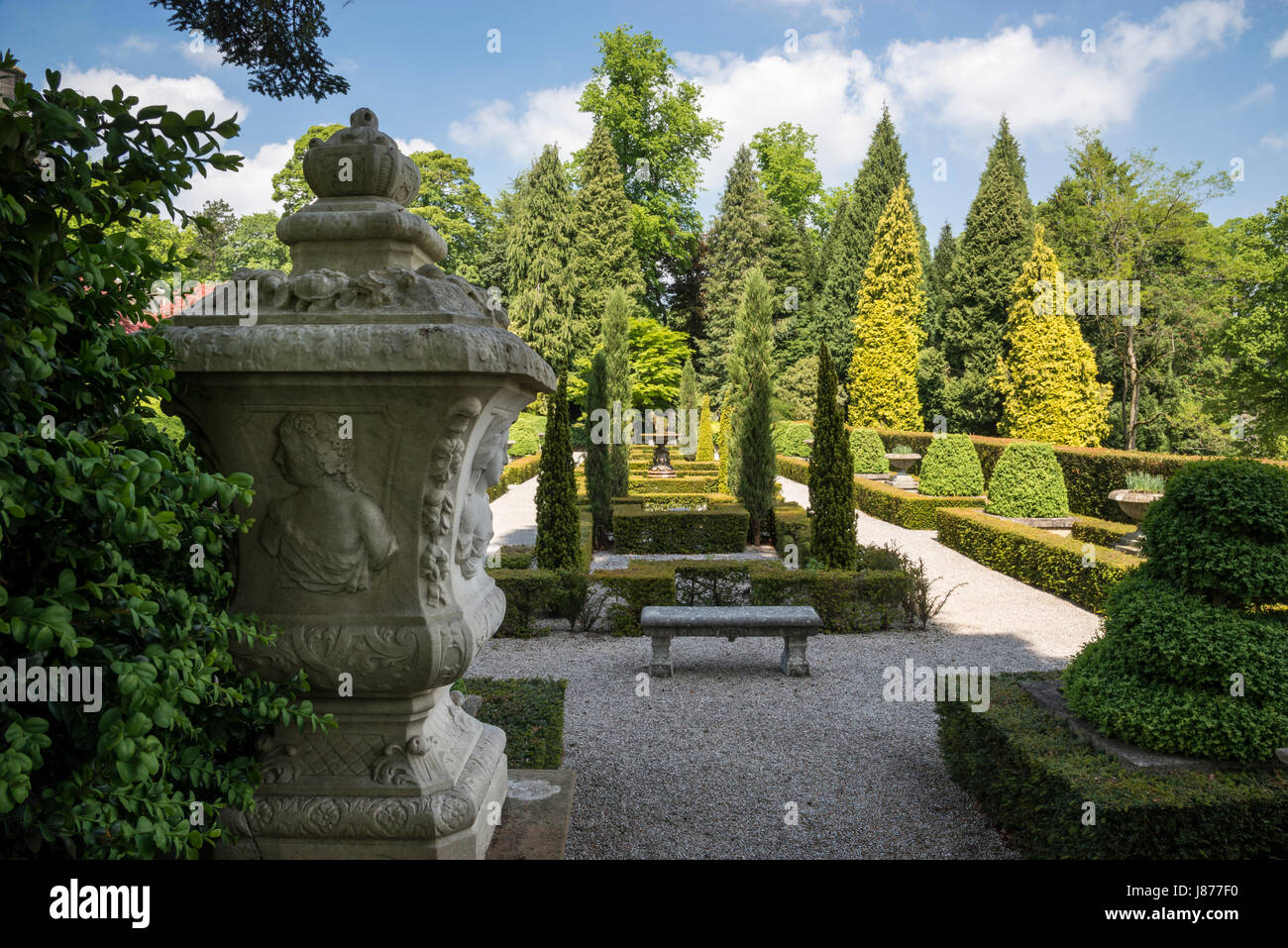 The Italian garden at Thornbridge hall gardens near Great Longstone ...