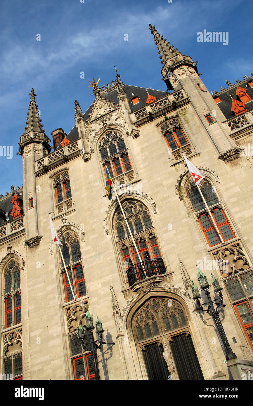 belgium world cultural heritage flanders bruges gothic tower balcony ...