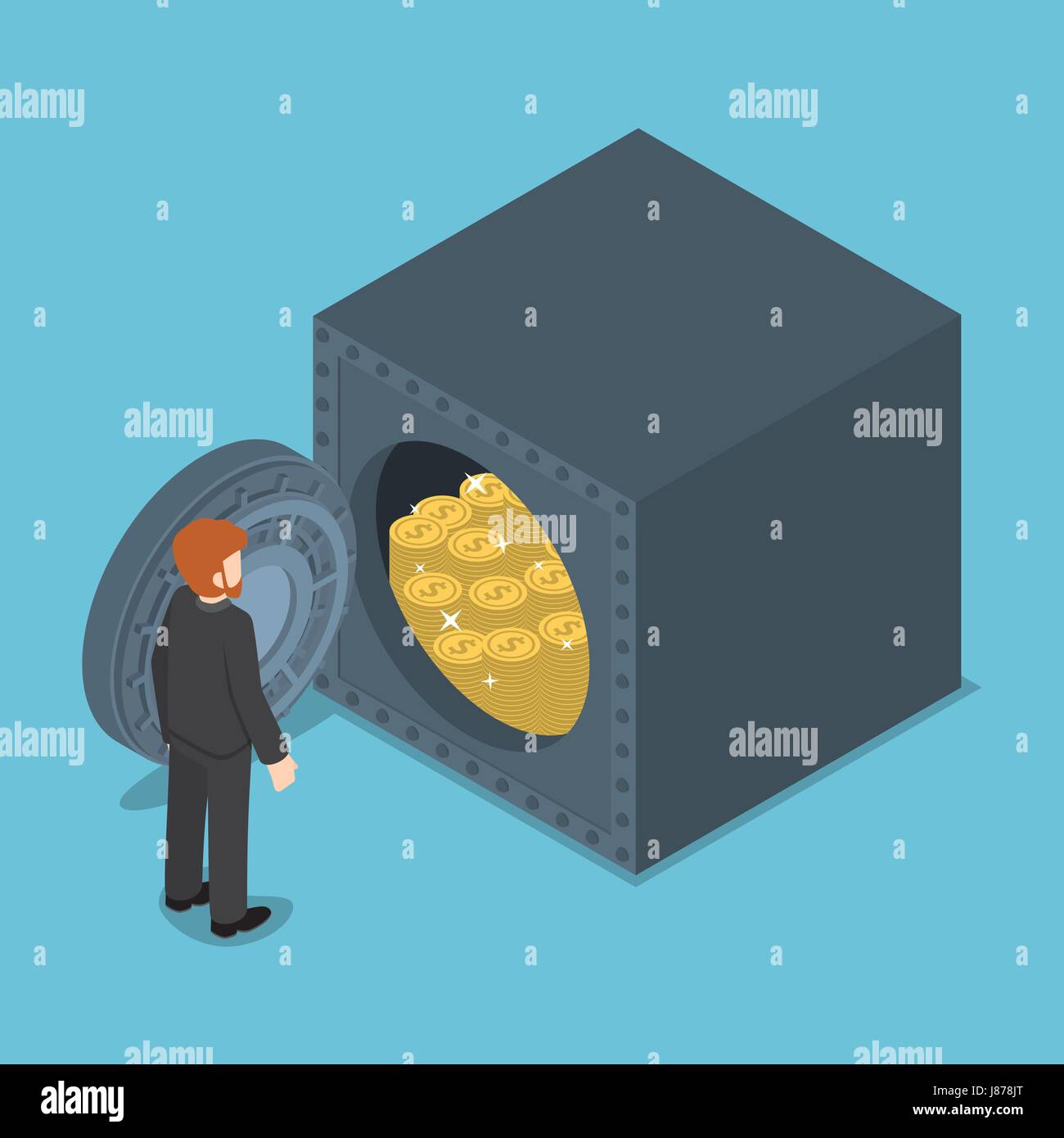 In front of bank vault Stock Vector Images - Alamy