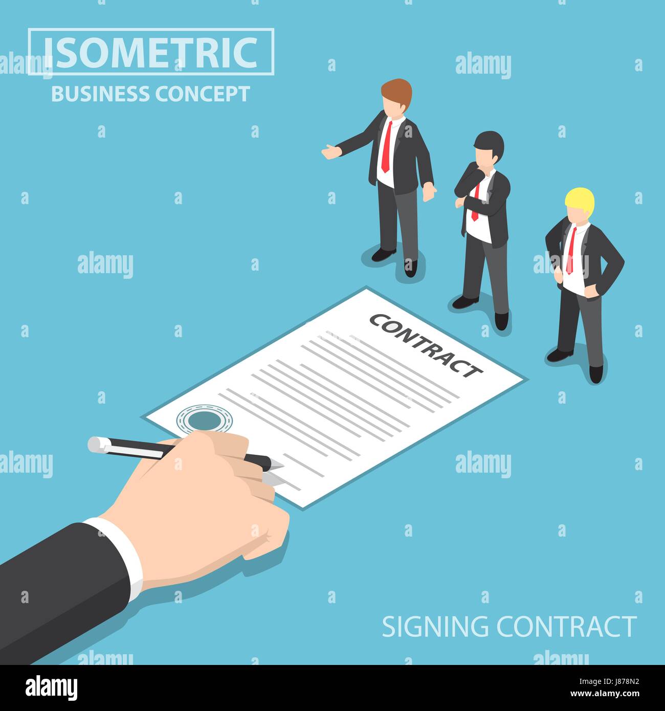 Signing contract cartoon hi-res stock photography and images - Alamy
