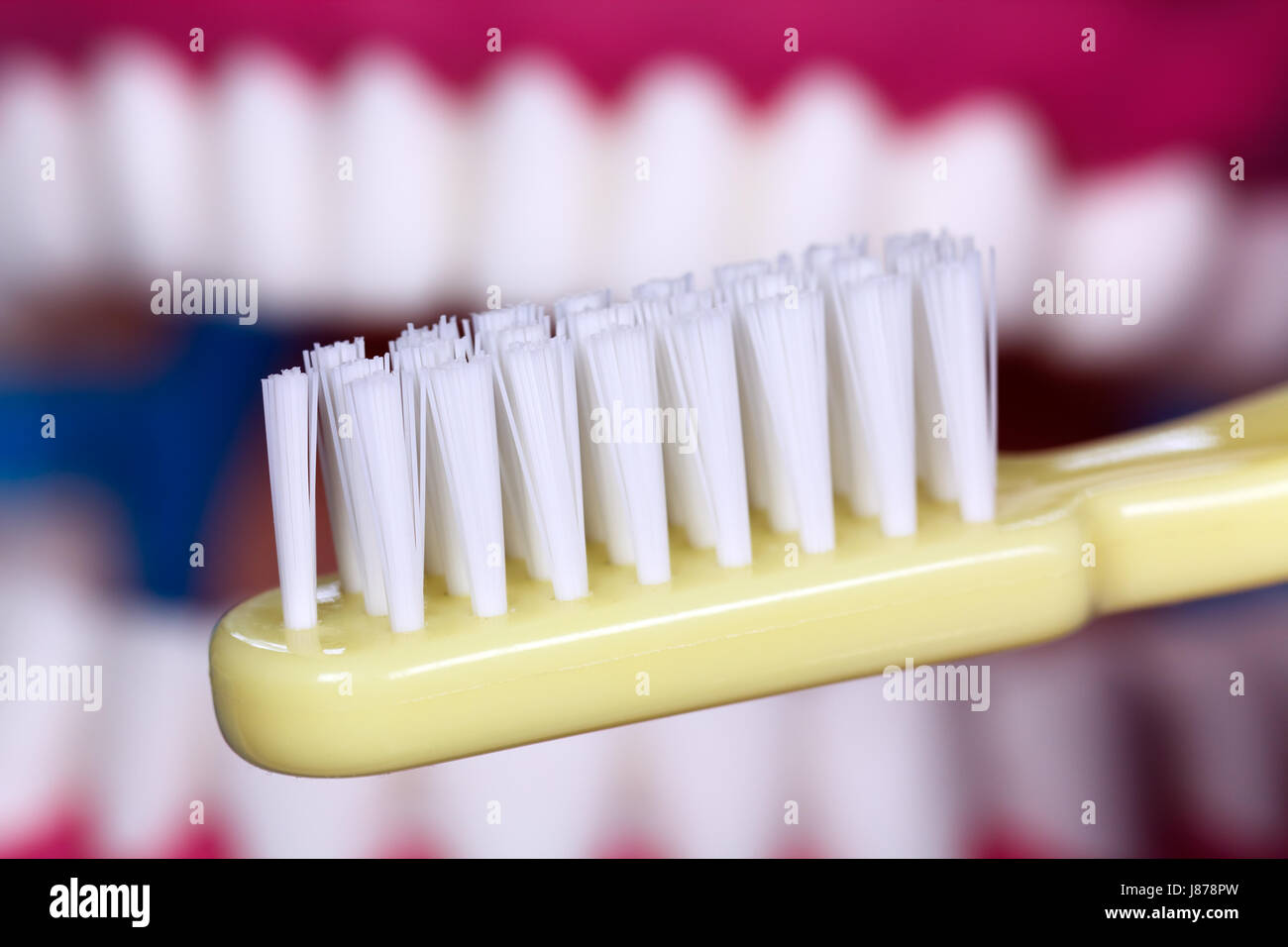 brushing teeth with toothbrush Stock Photo - Alamy