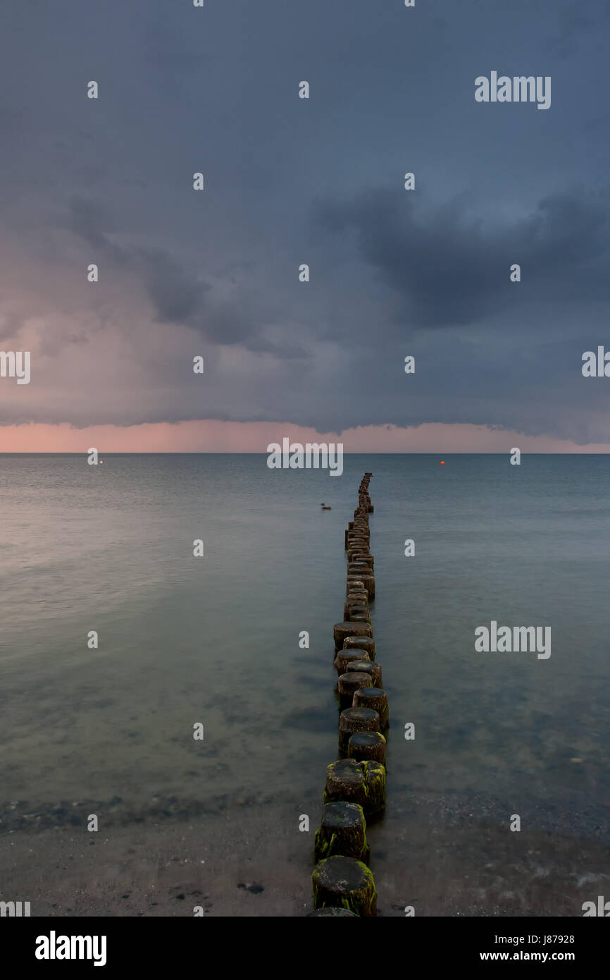 sunset, beach, seaside, the beach, seashore, reprove, stages, storm ...