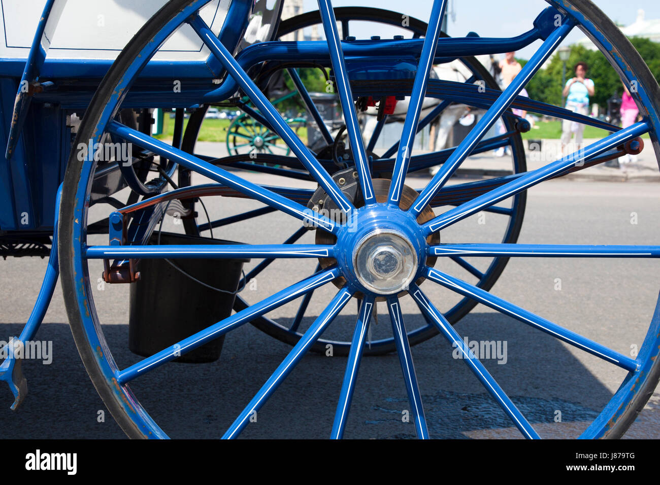 blue, wheel, coach, cartwheel, brake, hub, spokes, cab, blue, house ...