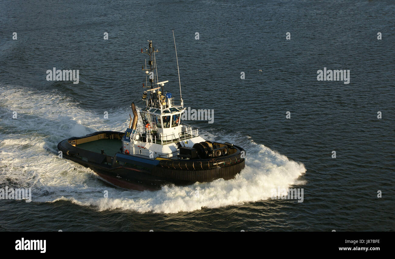 navigation, spray, tug, rotterdam, salt water, sea, ocean, water ...