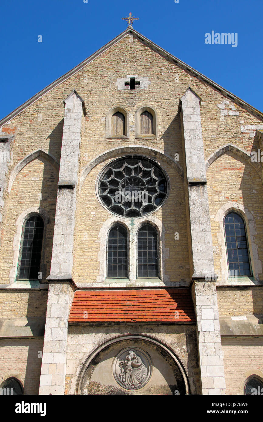 church, gable, chorus, ratisbon, rosette, blue, historical, church ...