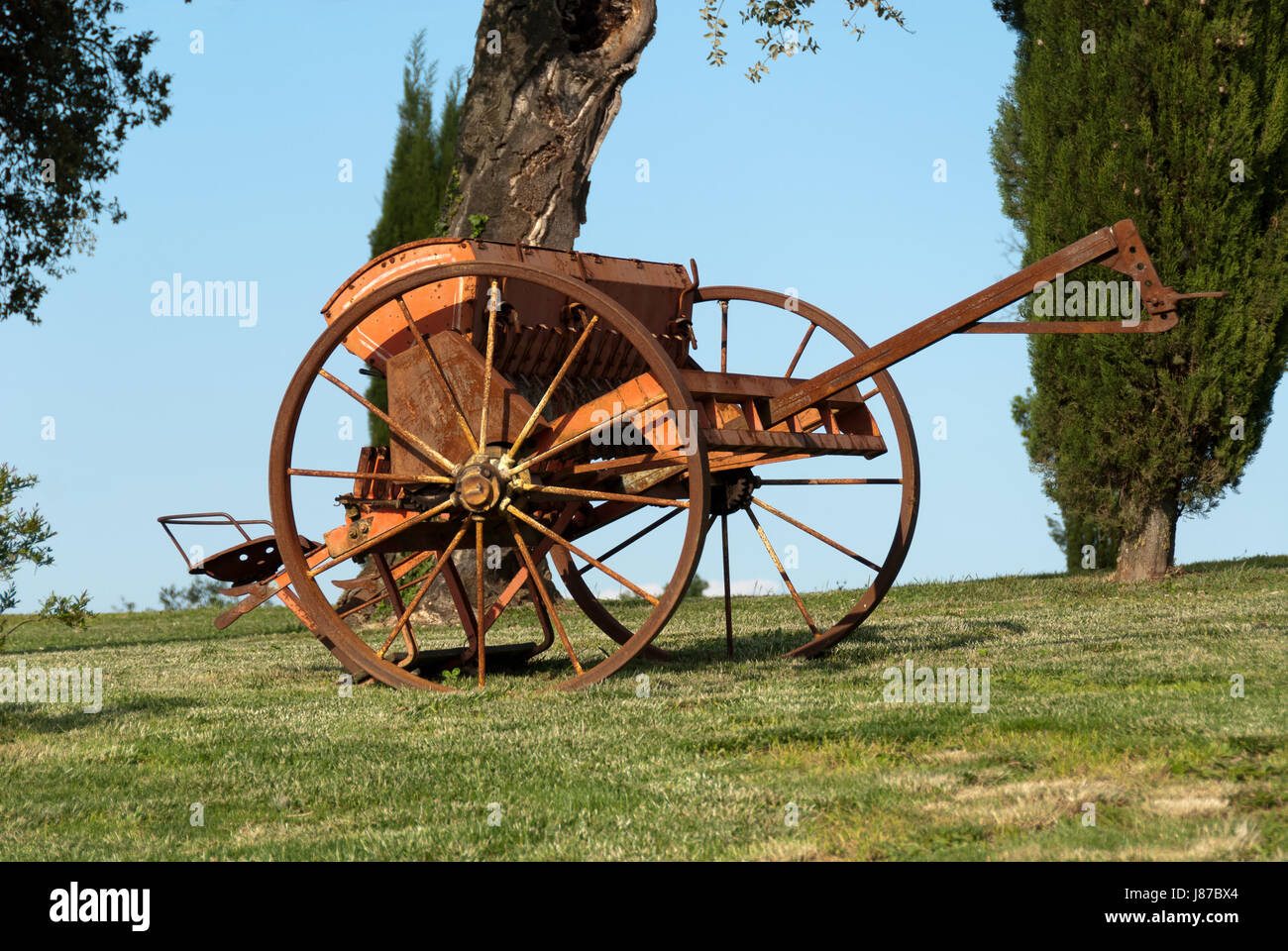 tool, agriculture, farming, wheels, rust, landscape, scenery ...