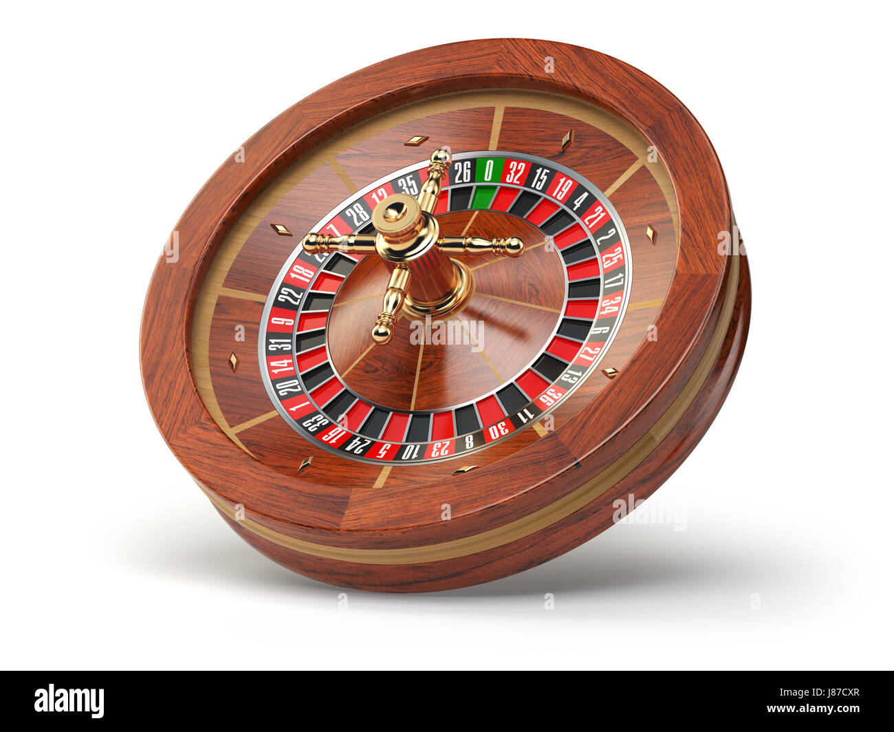Casino roulette wheel isolated on white background. 3d illustration ...