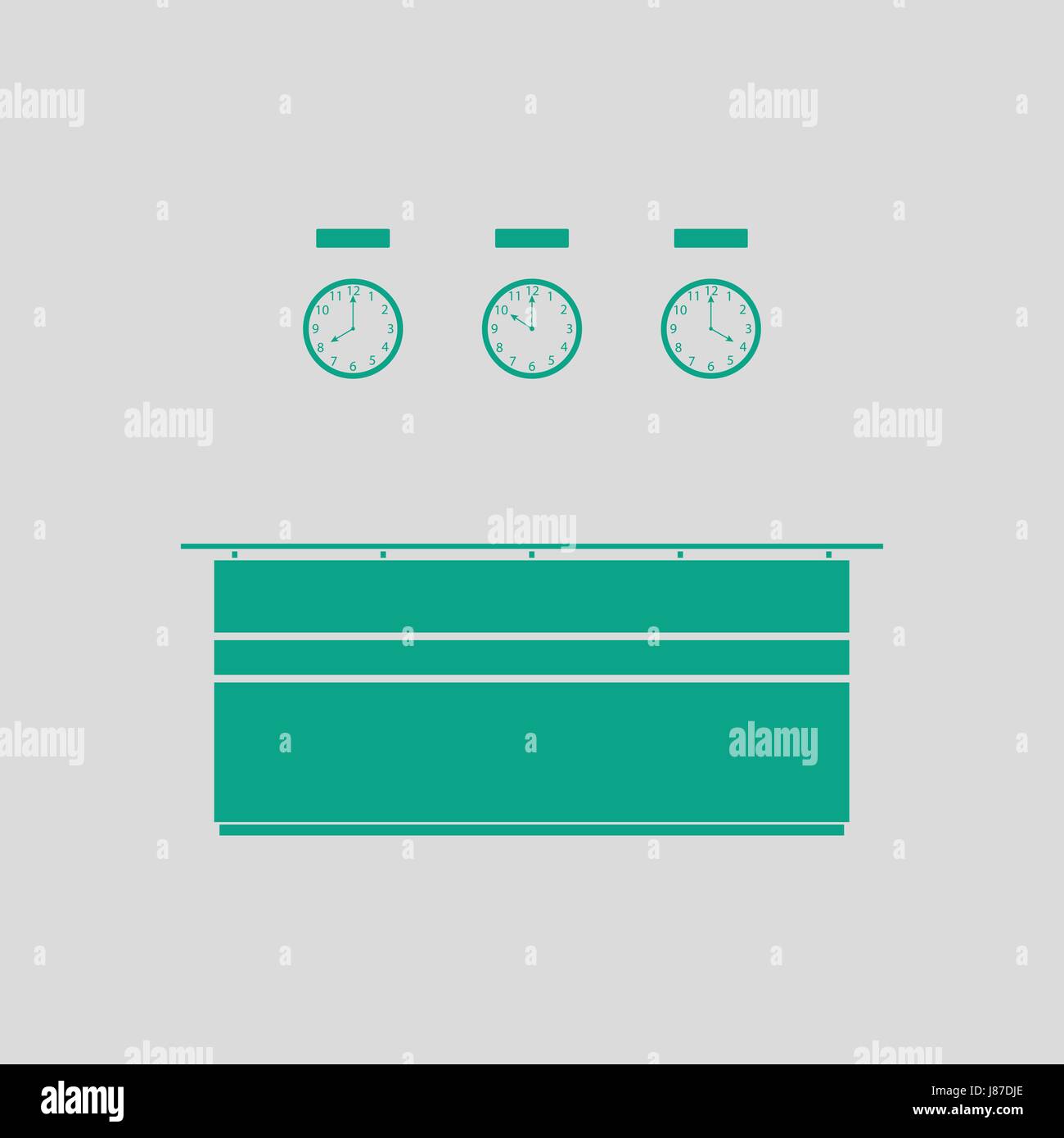 Office reception desk icon. Gray background with green. Vector ...