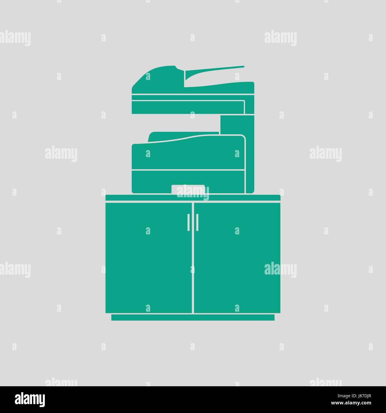 Copying machine icon. Gray background with green. Vector illustration ...
