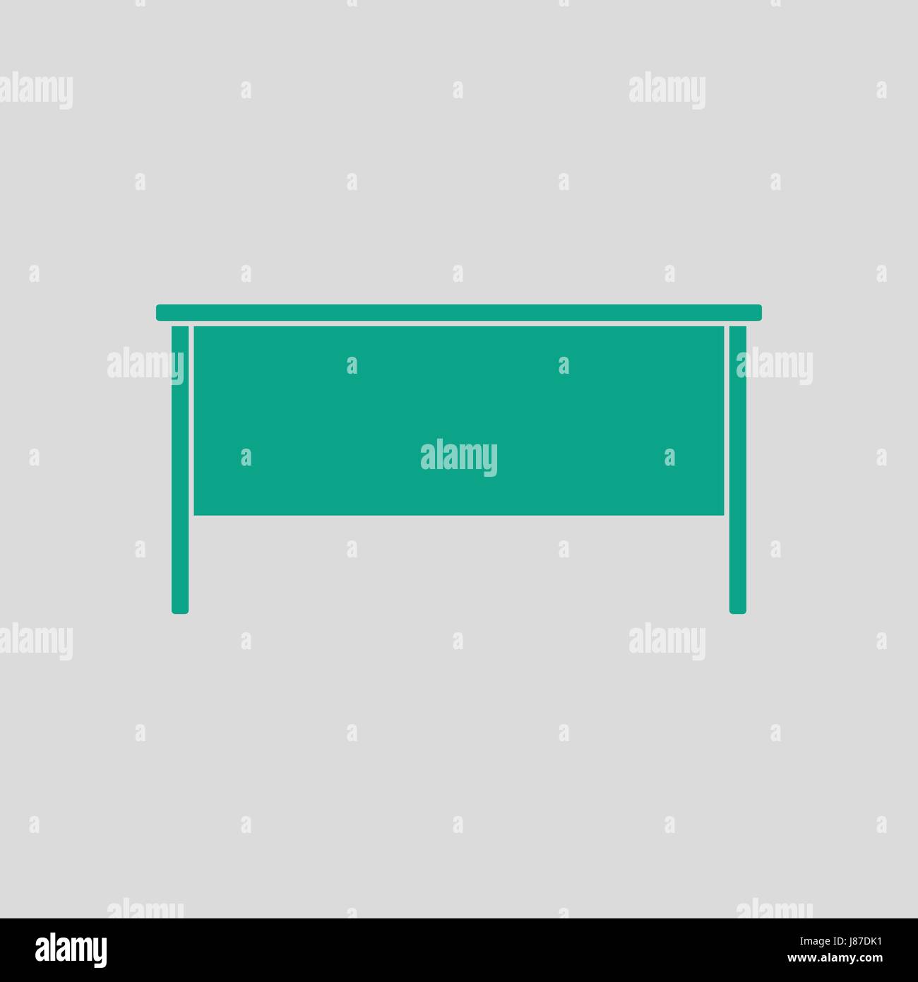 Office table icon. Gray background with green. Vector illustration ...