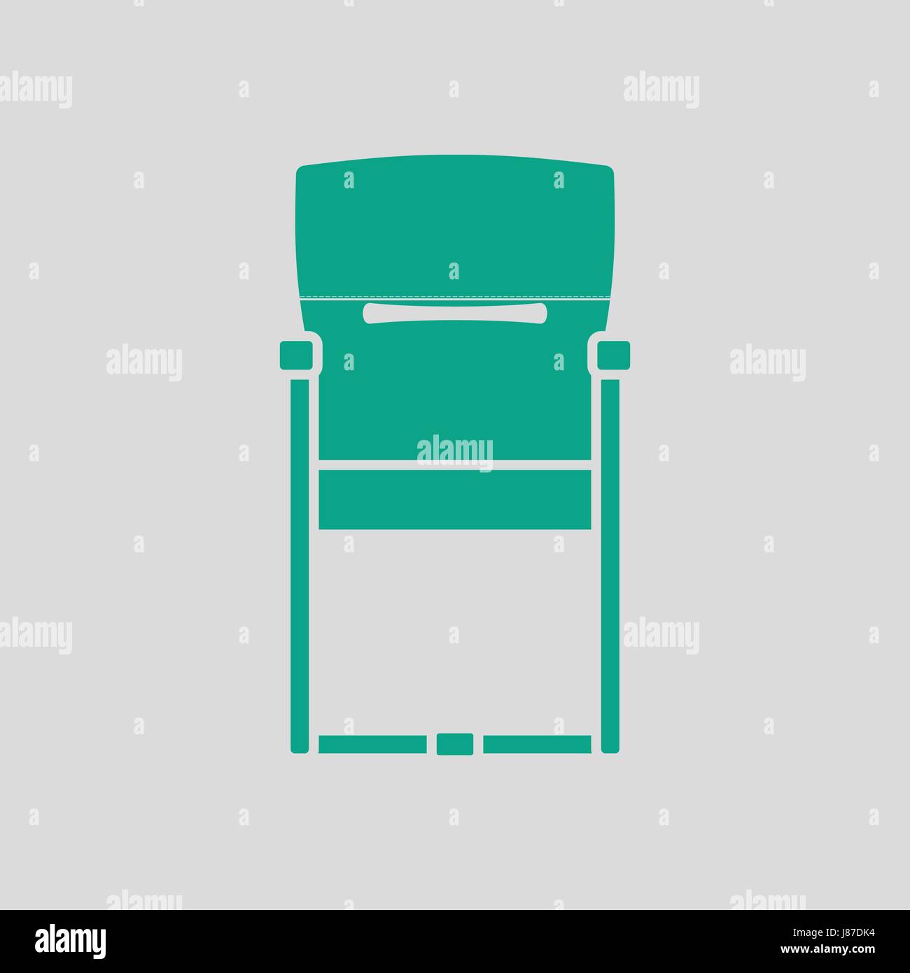 Guest office chair icon. Gray background with green. Vector ...