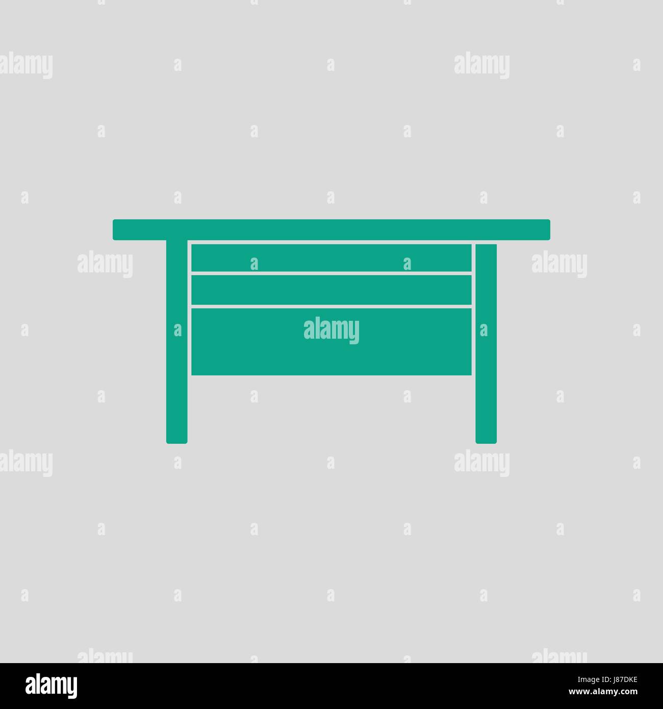 Boss office table icon. Gray background with green. Vector illustration ...