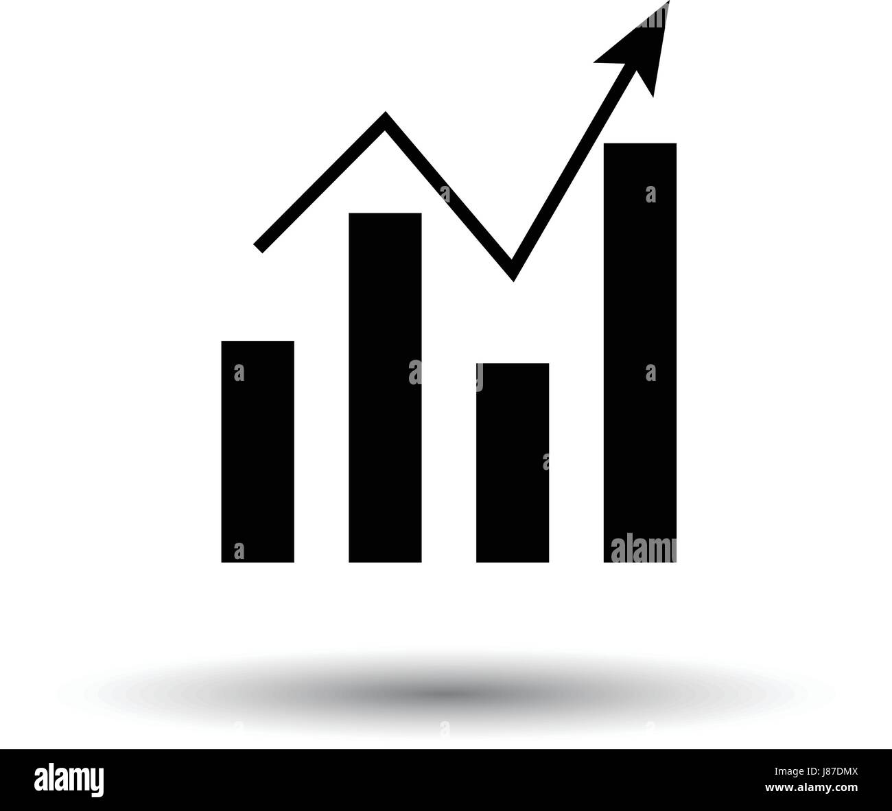 Analytics chart icon. White background with shadow design. Vector ...