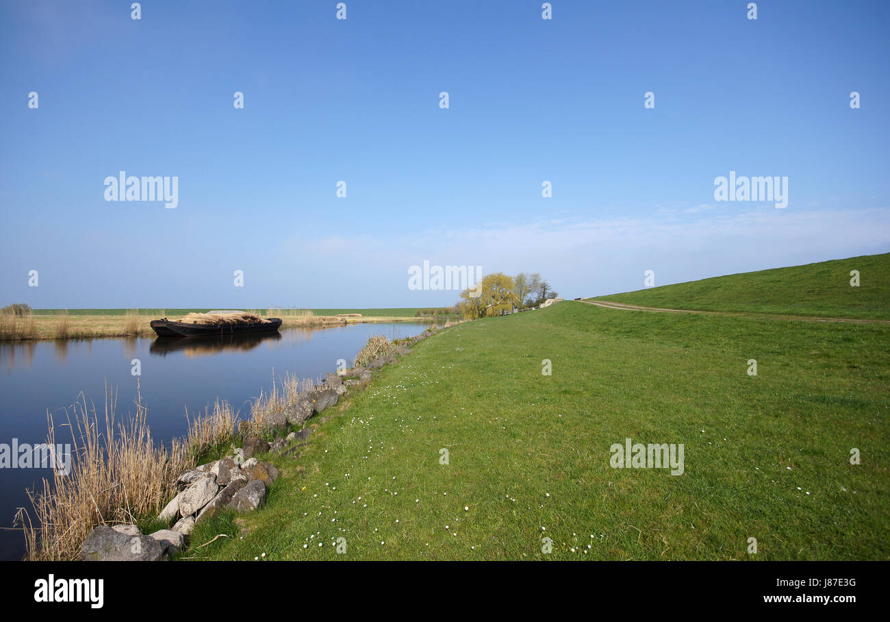 holland, netherlands, dike, boat, holiday, vacation, holidays ...