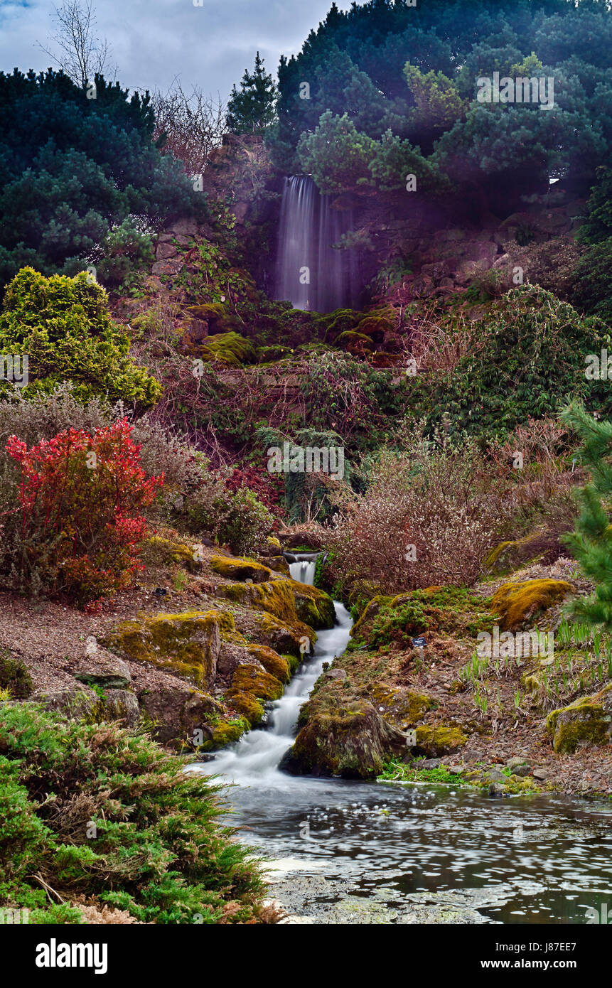 coloured, colourful, gorgeous, multifarious, richly coloured, waterfall ...