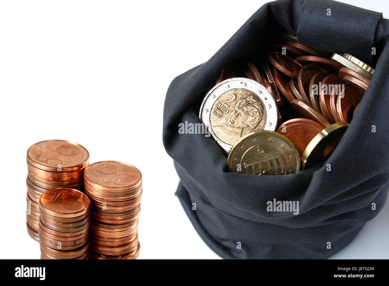 euro, coins, bag, symbolism, cent, purse, wallet, moneybag, pocketbook ...