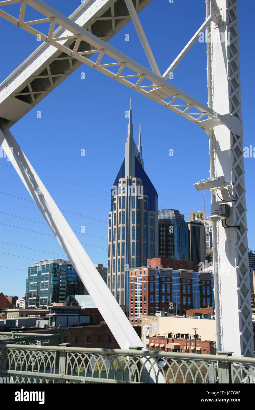 bridge, skycraper, skyline, river, water, bridge, skycraper, townscape ...