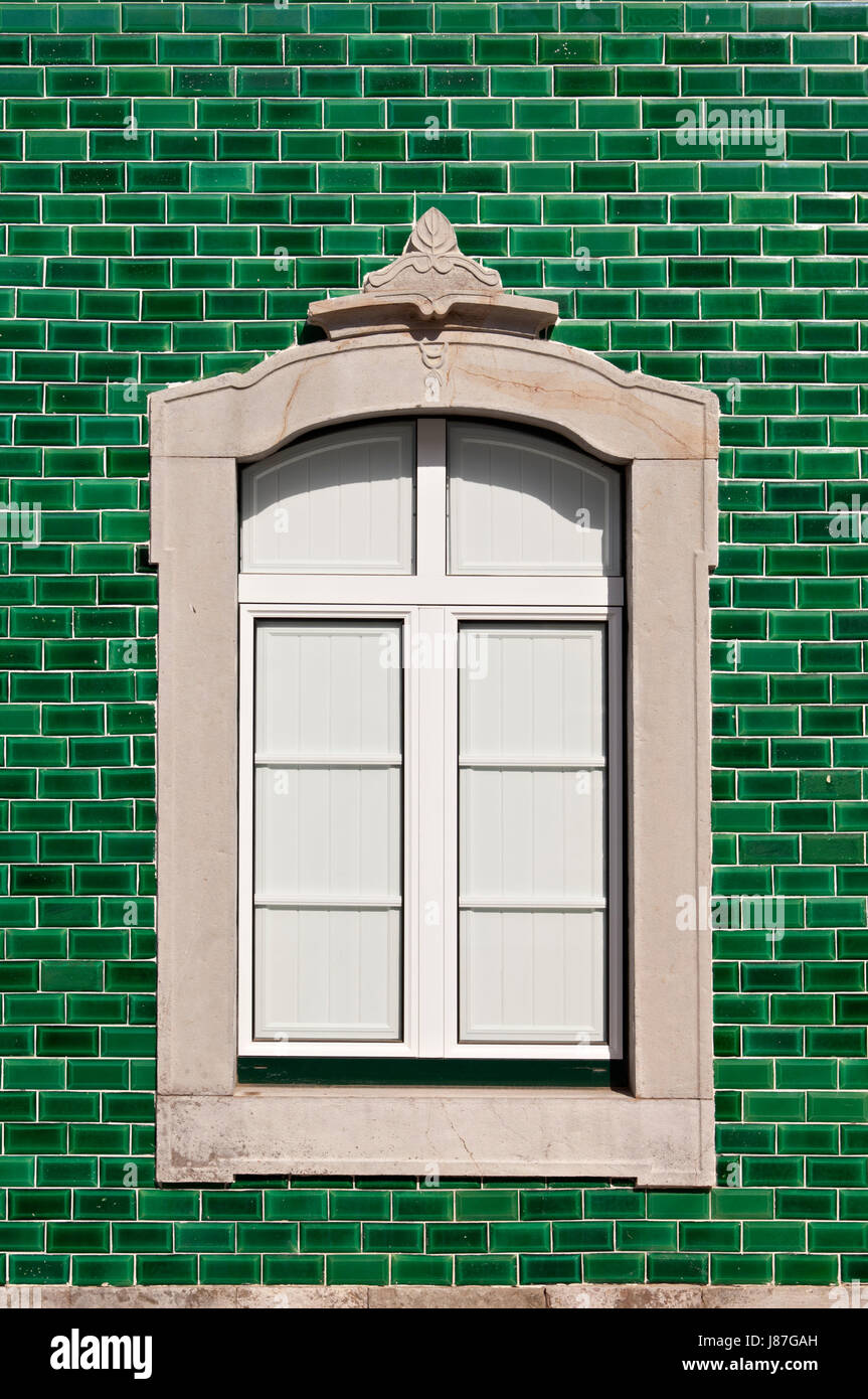 closeup, stone, green, window, porthole, dormer window, pane, wall ...