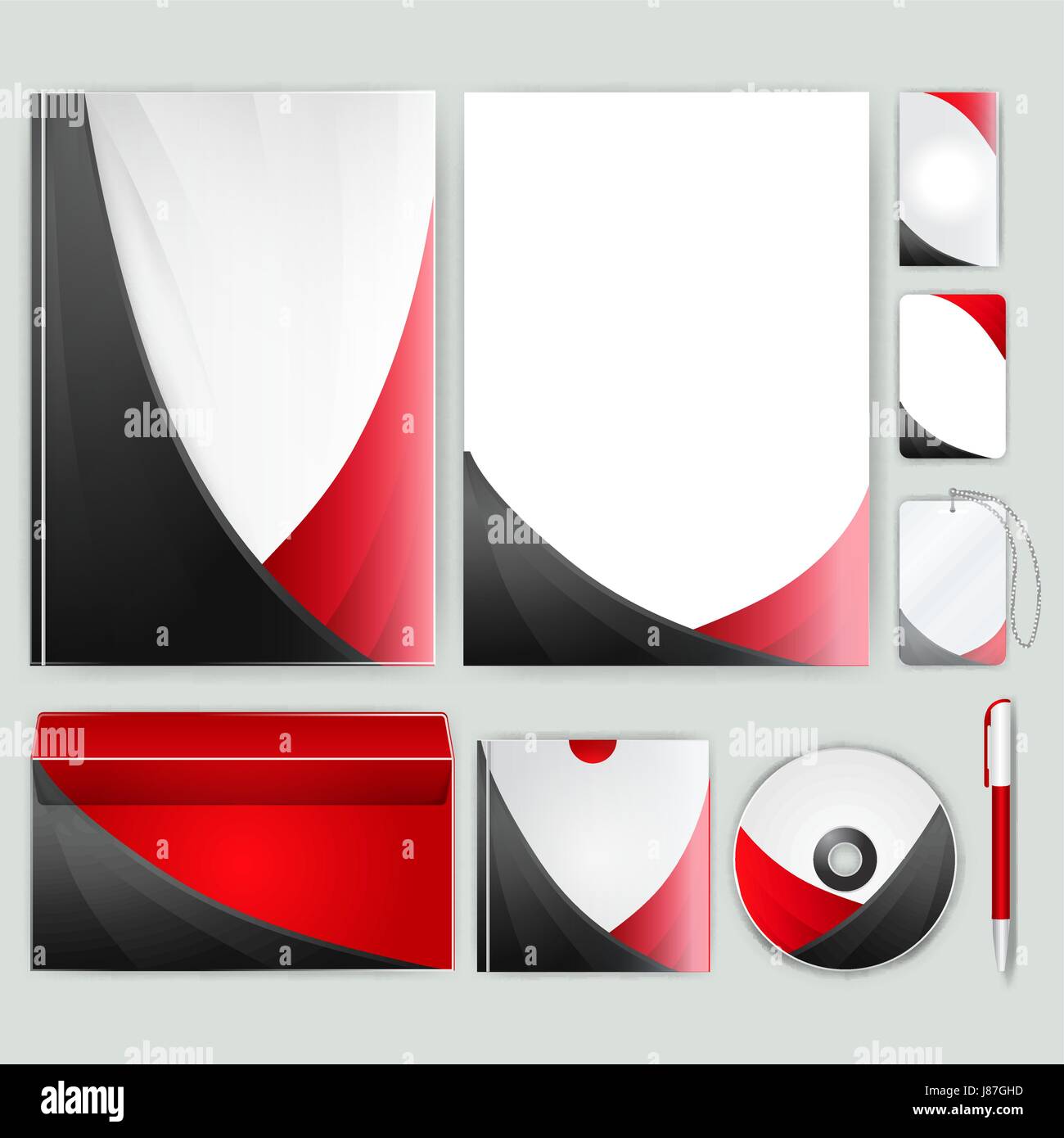 Corporate identity template with color elements. Vector company ...