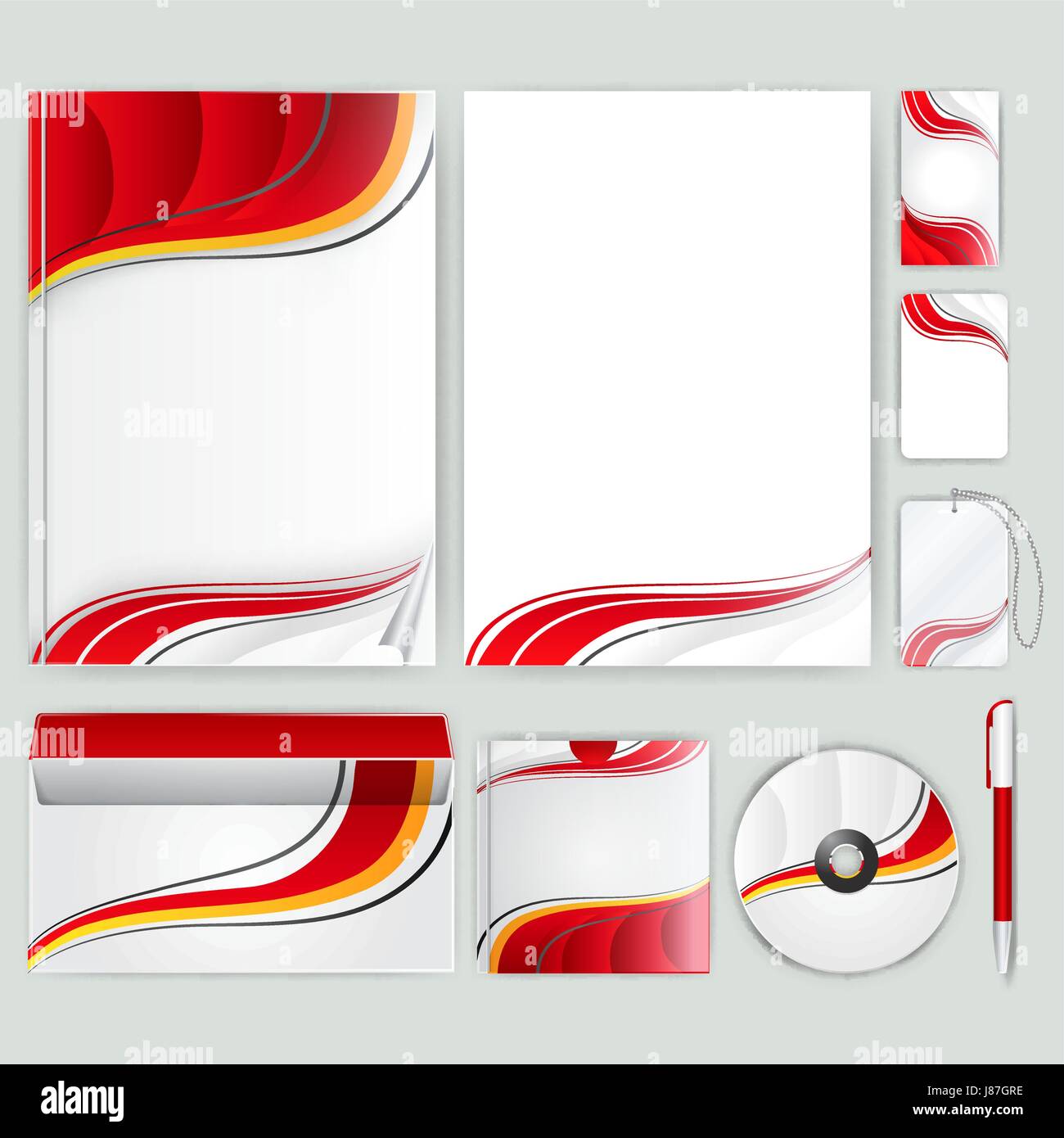 Corporate identity template with color elements. Vector company ...