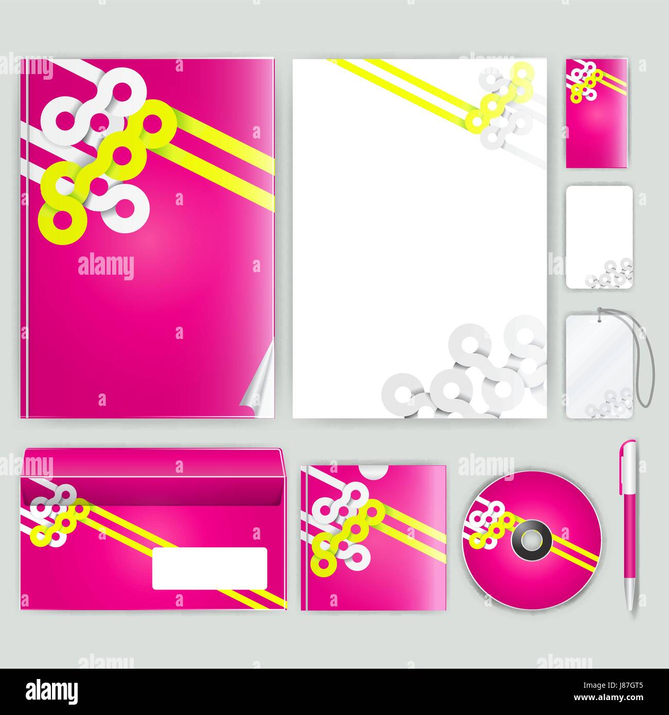 Corporate identity template with color elements. Vector company ...