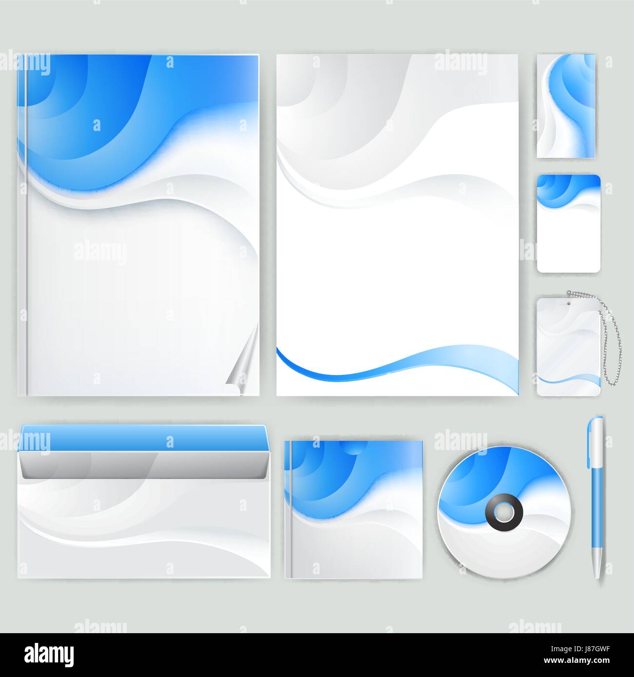Corporate identity template with color elements. Vector company ...