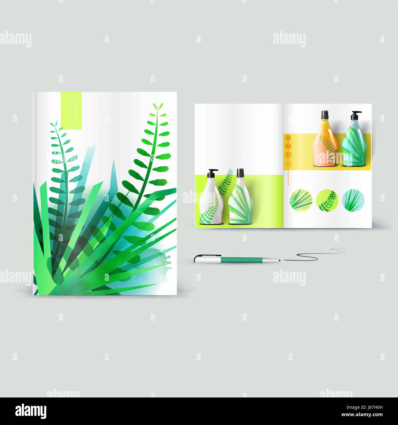 Corporate booklet promotion template with color elements. Vector ...