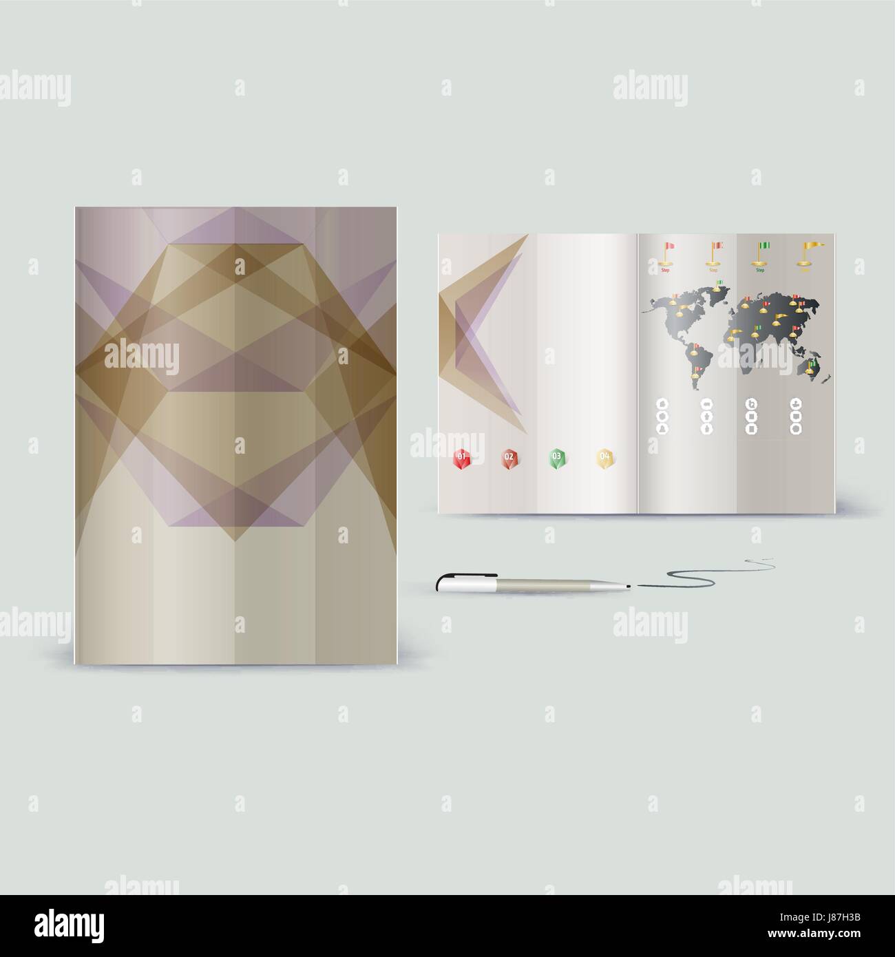 Corporate booklet promotion template with color elements. Vector ...