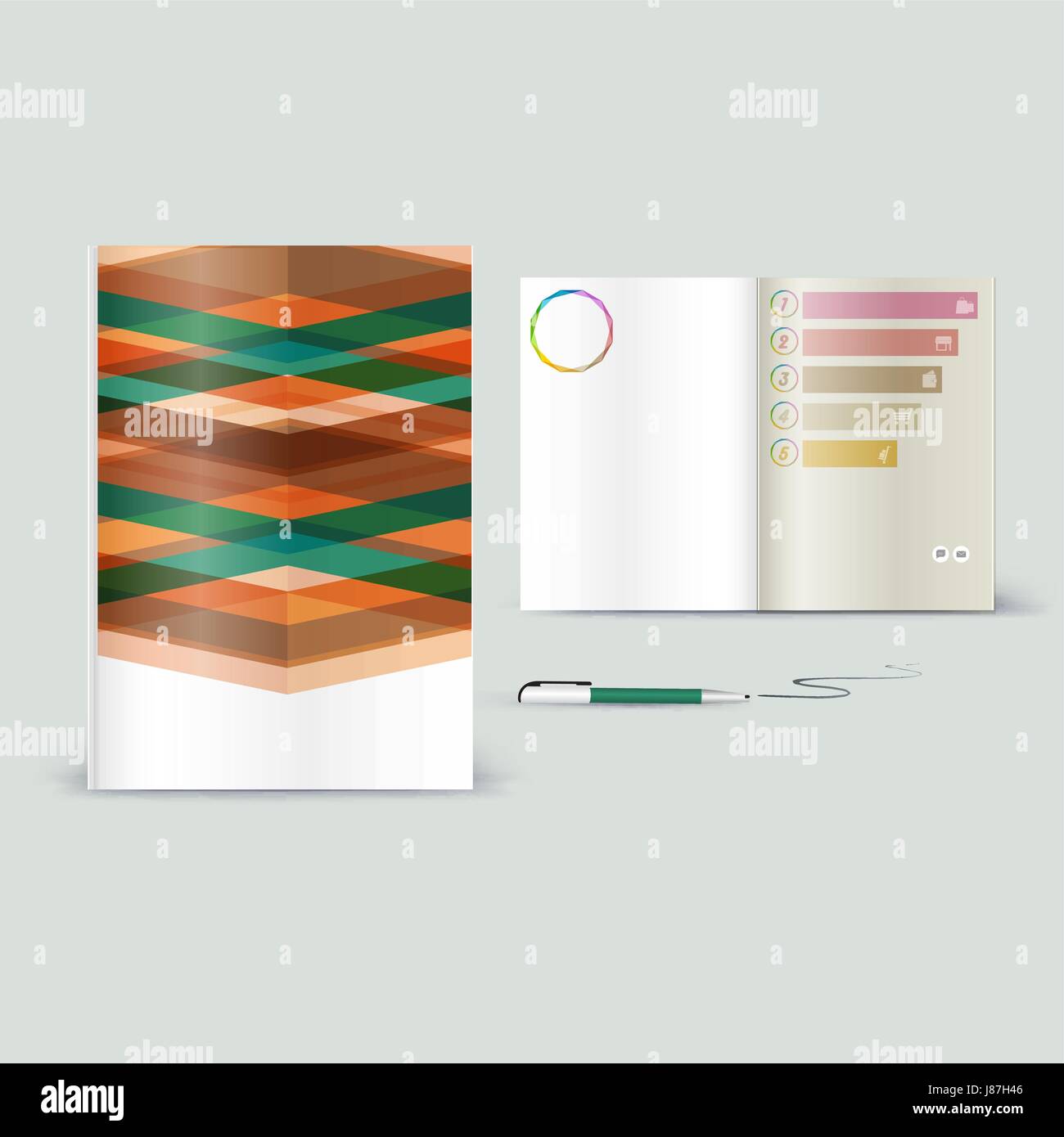 Corporate booklet promotion template with color elements. Vector ...