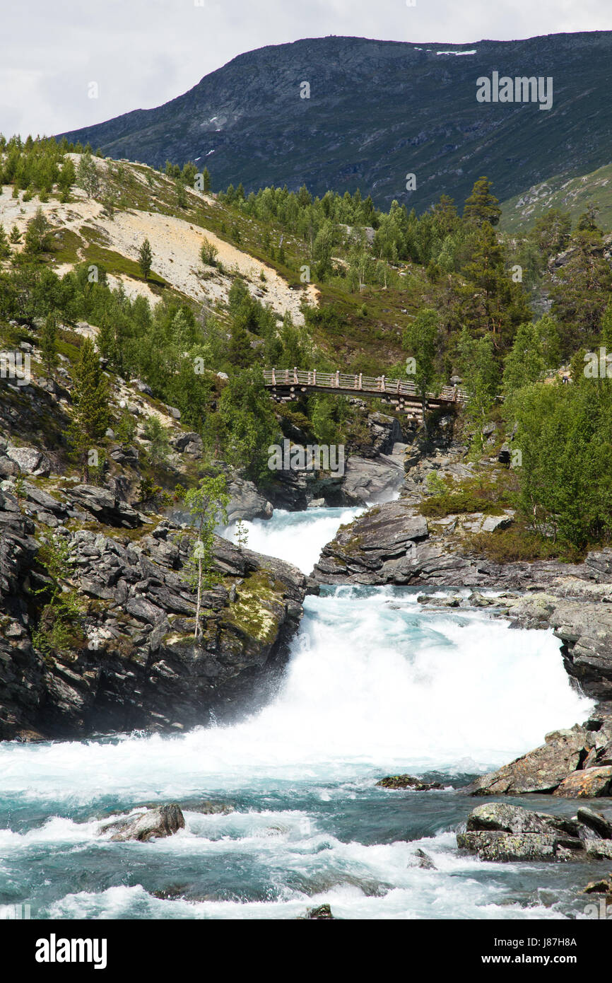 rock, norway, suspension bridge, scandinavia, mountain, scenery ...