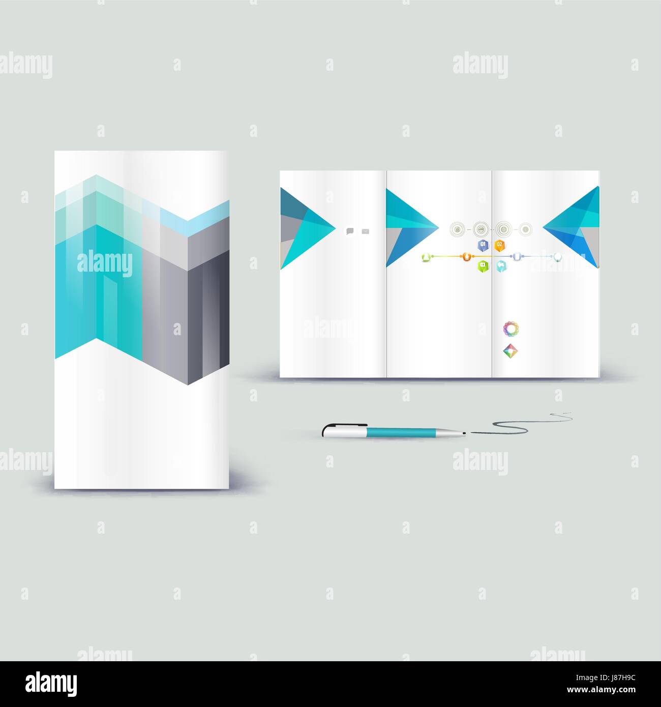 Corporate booklet promotion template with color elements. Vector ...