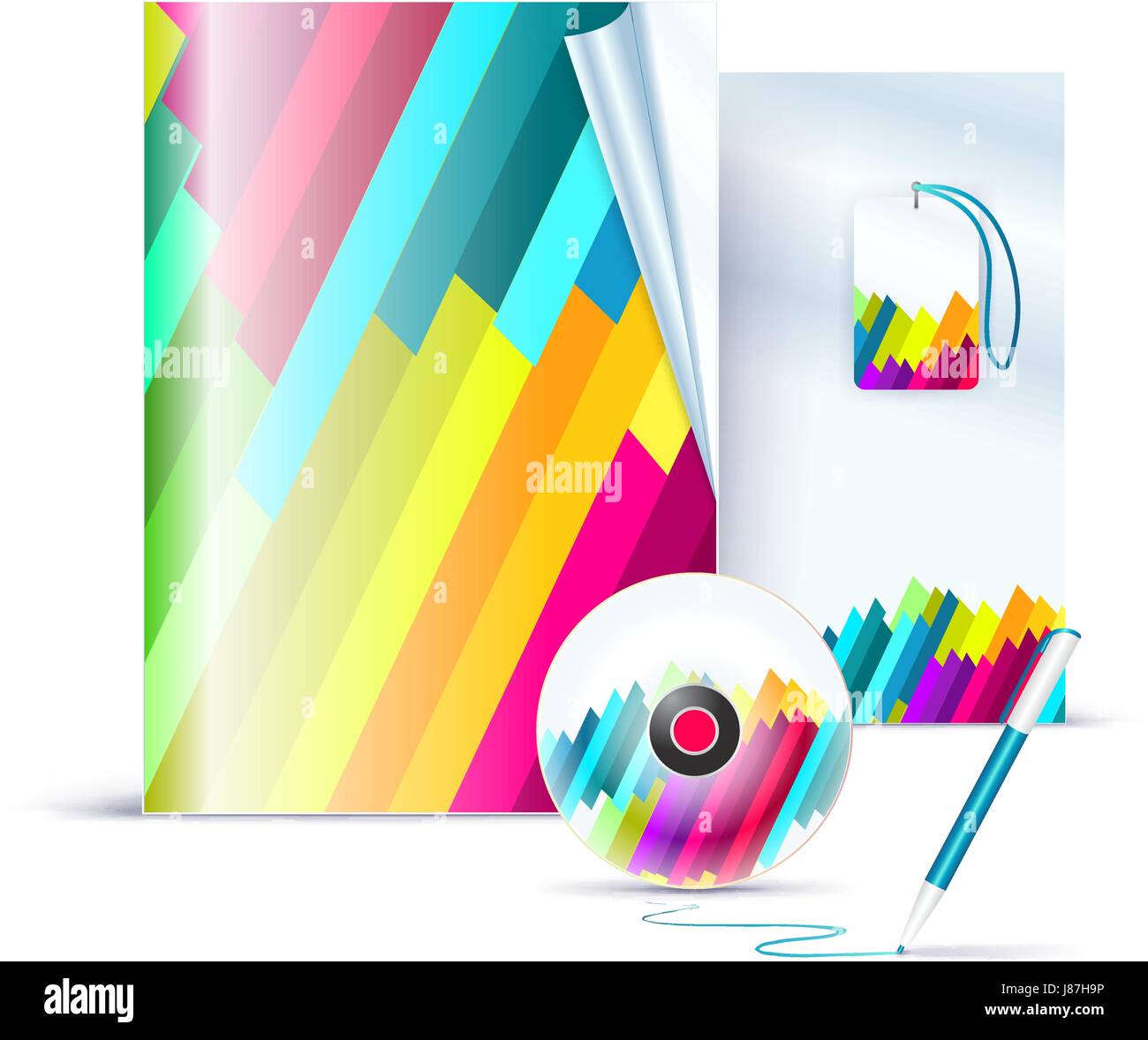 Corporate booklet promotion template with color elements. Vector ...