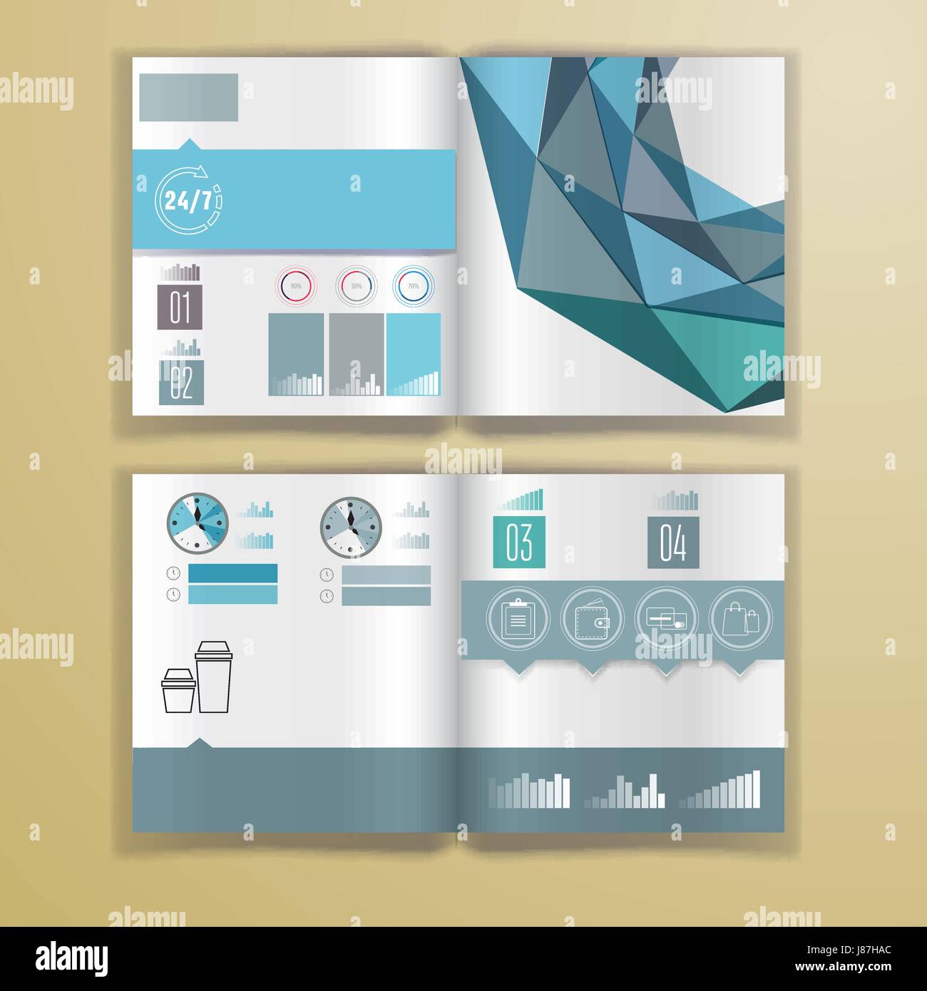 Corporate booklet promotion template with color elements. Vector ...