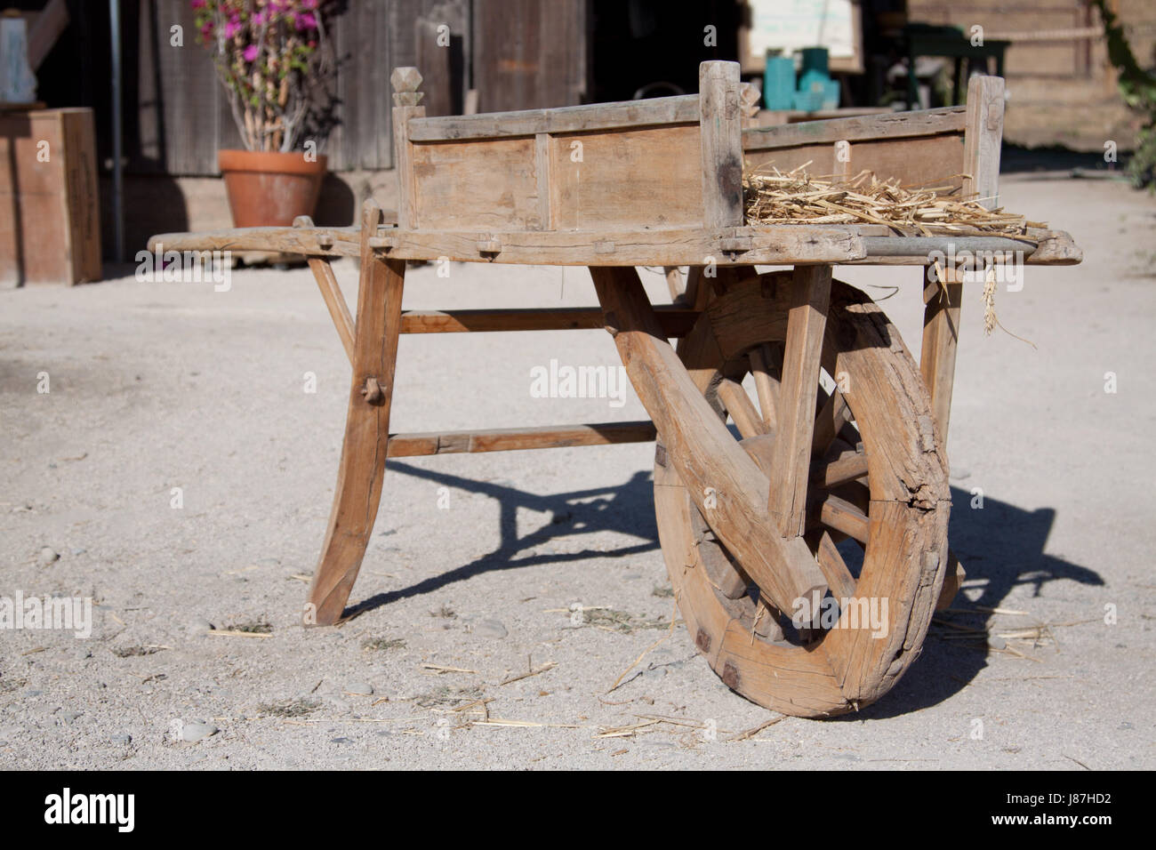 wooden carts on a lonely farm Stock Photo - Alamy