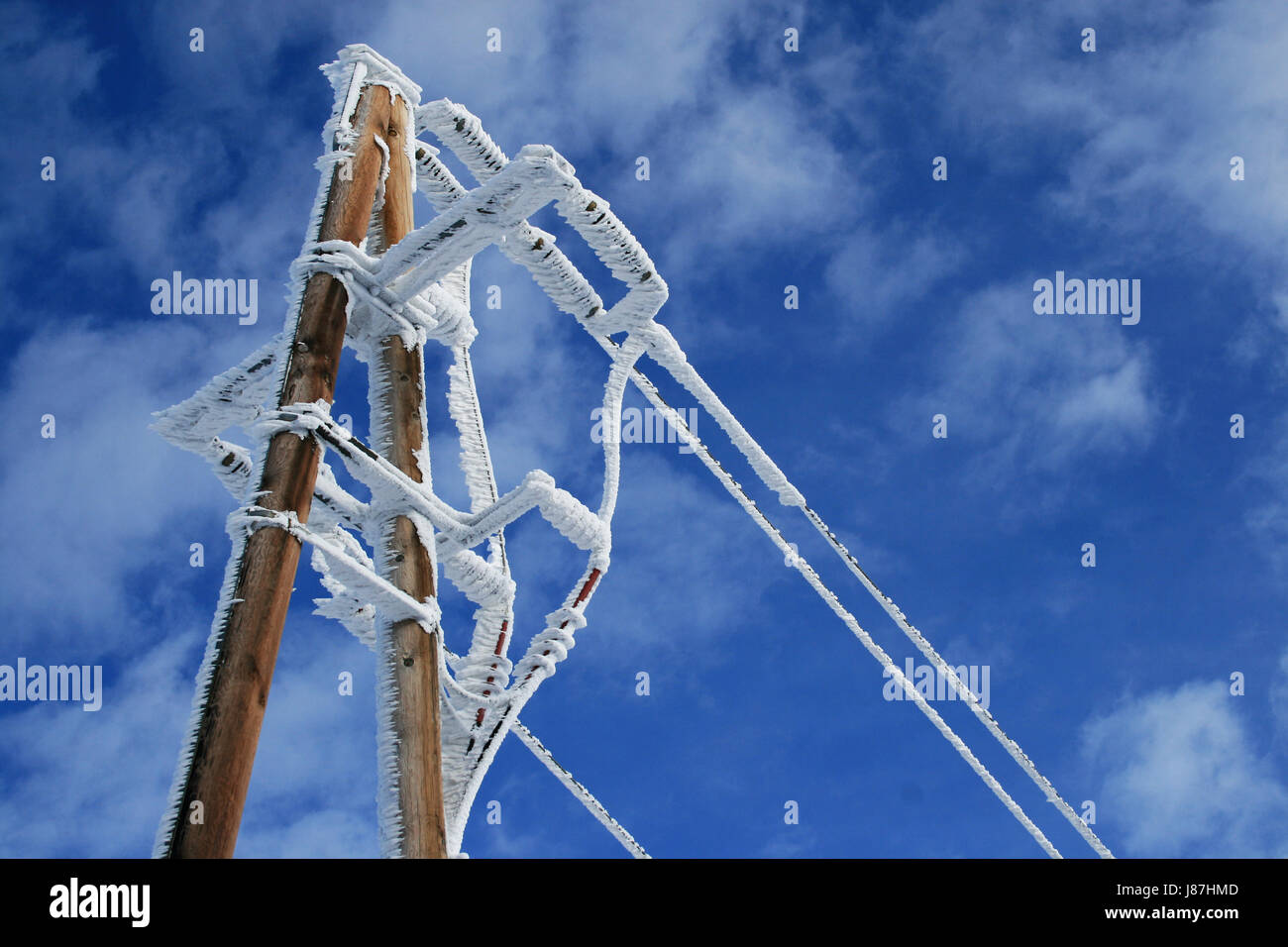 power poles in winter Stock Photo - Alamy