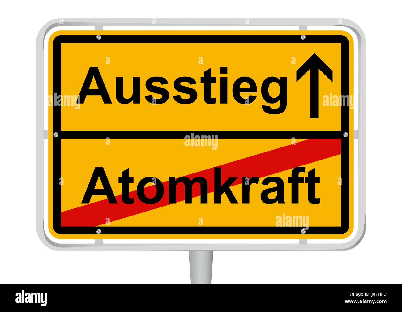 sign, signal, atom, exit, anti, atomic power, nuclear phase, yellow ...