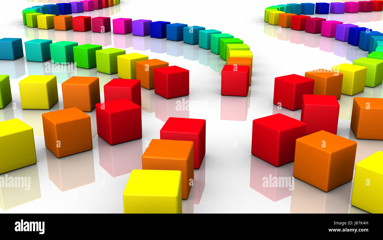 3d cubes - colorful center Stock Photo - Alamy