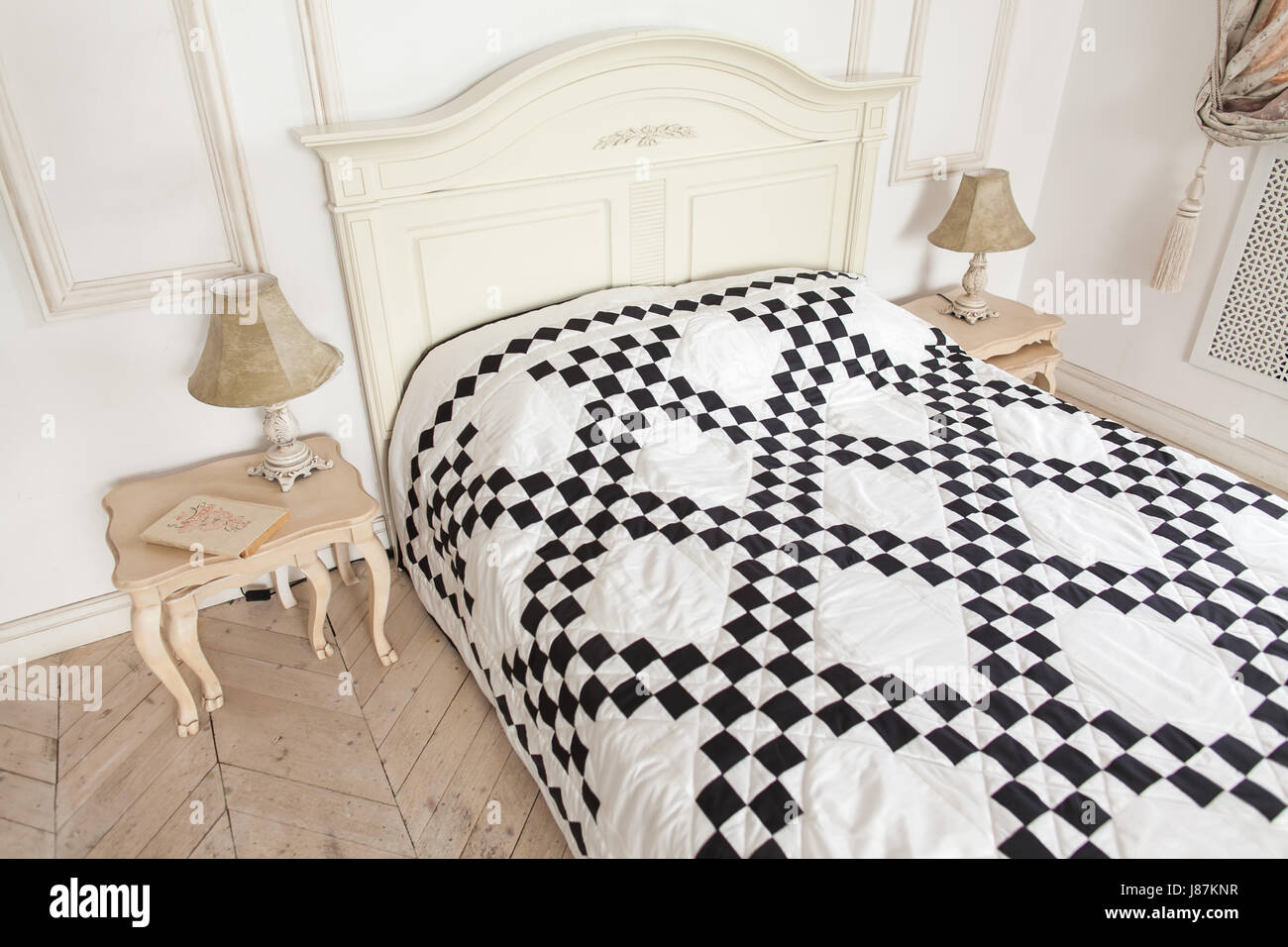 Patchwork quilt. Part of patchwork quilt as background. Handmade ...