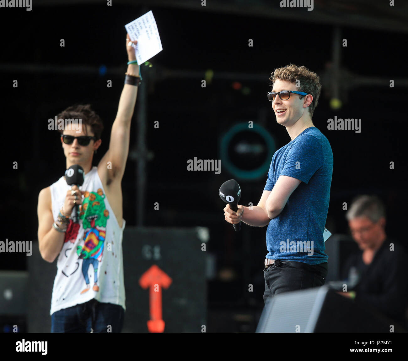 Cel Spellman and Matt Edmondson (right) perform during BBC Radio 1's ...