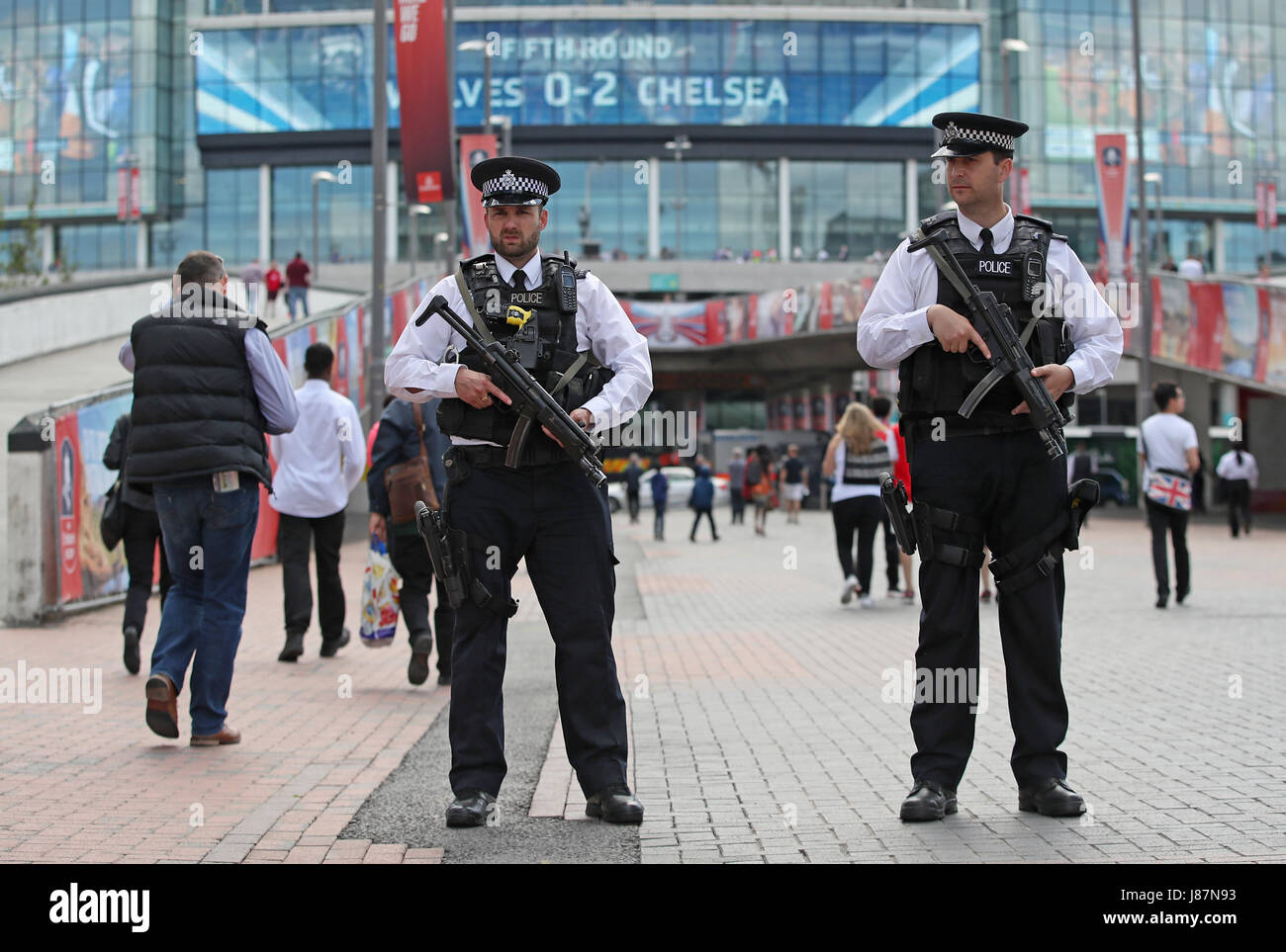 Police presence outside the stadium during the Emirates FA Cup Final at ...